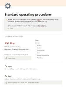 3 Free Notion SOP Templates & Checklist - Focused Bee